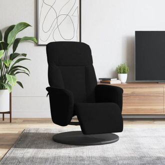 vidaXL Fauteuil inclinable avec repose-pied noir velours Vidaxl