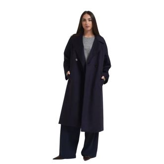 Max Mara Femme, Manteaux, Bleu, Taille: 38 FR Manteau Bleu avec Col &agrave; Revers