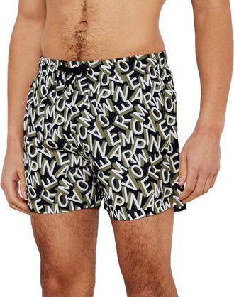 Emporio Armani Herren Mid Boxer Badehose, Small Ea Black/Climb, Verschiedene Größen