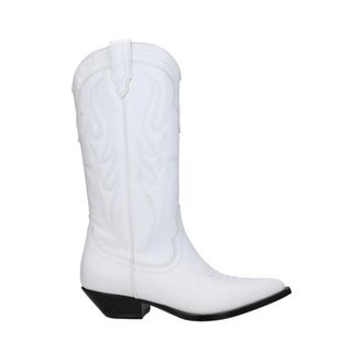 Sonora Vintage Leder Stiefeletten mit Mittelhohem Absatz - - Shoes - Damen - Wei&szlig; - 36 EU