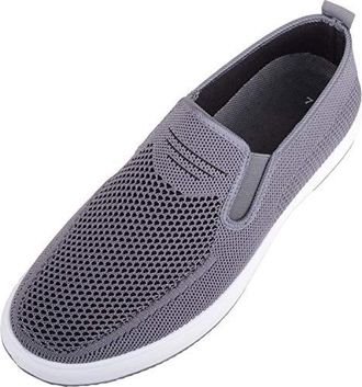 Absolute Footwear Chaussures de Marche &agrave; Enfiler pour Homme avec Double Soufflet et mat&eacute;riau Respirant - Gris - Gris, 44 EU