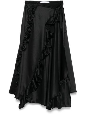 Cecilie Bahnsen jupe Adelina à coupe mi-longue - Noir