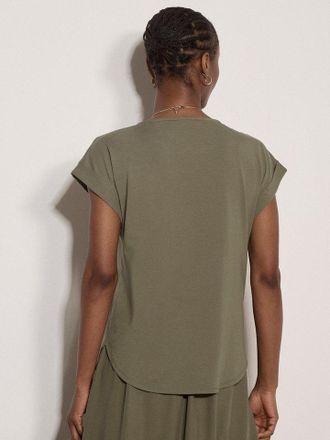 Apricot T-Shirt Jersey-T-Shirt mit Krempel&auml;rmeln
