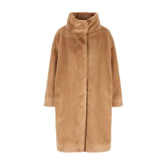 Herno High-Neck Faux-Fur Mantel - - Coats - Damen - Beige - XS
