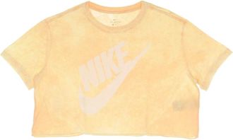 Nike Femme, Tops, Orange, Taille: 42 FR Crop Tee Wash Futura