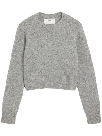 Ami pull &agrave; logo brod&eacute; - Gris