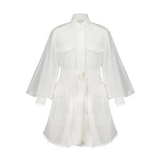 Zimmermann Ivory Illuminate Utility Mini Kleid - - Dresses - Damen - Beige - XS
