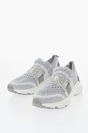 Tod's Technical Knit Slip-On Sneakers with Leather Detail Tods