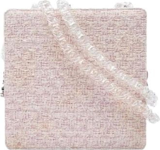 Chanel Sac bandouli&egrave;re vintage en tweed doccasion - Femme - Pre-owned - Rose - Taille: ONE Size