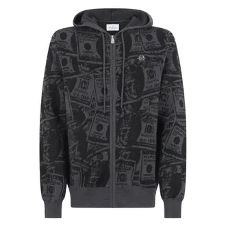 Philipp Plein Homme, Sweatshirts et sweats &agrave; capuche, Noir, Taille: M Pull &agrave; capuche en maille