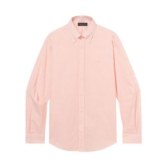 Brooks Brothers Homme, Chemises, Orange, Taille: L Chemise Seersucker &agrave; Col Boutonn&eacute;