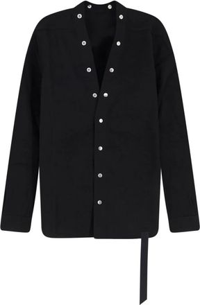 Rick Owens Homme, Chemises, Noir, Taille: L Camicia Larry Fogpocket Shirt