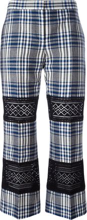 Alexander McQueen pantalon crop &agrave; empi&egrave;cements en dentelle - Multicolore
