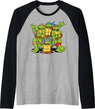 Teenage Mutant Ninja Turtles TMNT Turtle Power Best Friends 80er 90er Cartoon-Reptilienliebhaber Raglan