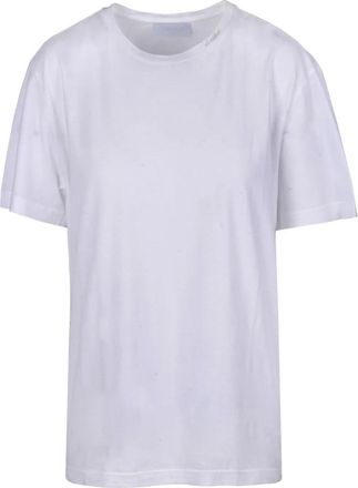 Dondup Femme, Tops, Blanc, Taille: 42 FR T-shirt Ras du Cou Coupe Classique