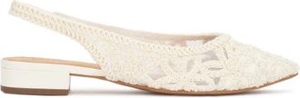 Kazar Femme, Chaussures, Blanc, Taille: 41 EU Escarpins de mariage plats &agrave; motif floral ajour&eacute;