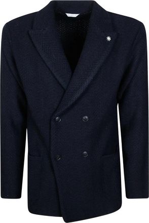 Manuel Ritz Giacca DP Spigato - Homme - Vestes - Bleu - Taille: L