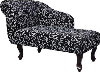 vidaXL Vidaxl - Chaiselongue Schwarz und Wei&szlig; Stoff