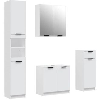vidaXL Vidaxl - Meubles de salle de bain 4 pcs Blanc Bois dingénierie