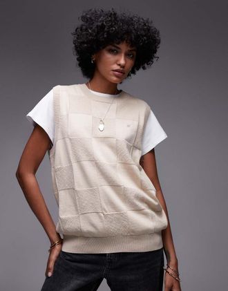 Carhartt Work in Progress Checker - Stricktop in Beige-Grau