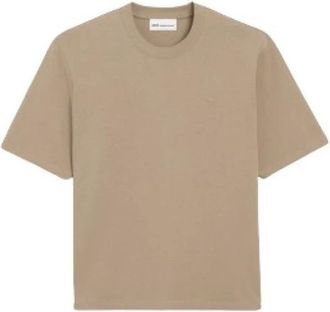 Ami Femme, Tops, Beige, Taille: 42 FR Coeur Embossed Boxy T-shirt