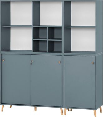 Schildmeyer home24 Aktenschrank III 151 x 185 x 41cm Blau/Graublau