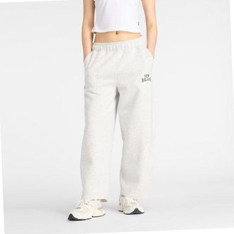 New Balance Damen Trackside Fleece Barrel Pant in Grau, Baumwollfleece, Gr&ouml;&szlig;e 2XL