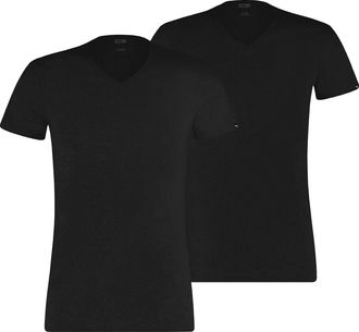 Puma Puma Herren Basic Shirts V-Neck T-Shirts 100000890 4er Pack, Farbe:Schwarz, Menge:4er Pack (2X 2er), Gr&ouml;&szlig;e:XL, Artikel:V-Neck -001 Black