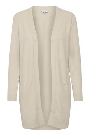 b.young BYNONINA Damen Lange Strickjacke Feinstrick Cardigan Longstrickjacke, Gr&ouml;&szlig;e:S, Farbe:Cement Melange (1407081)