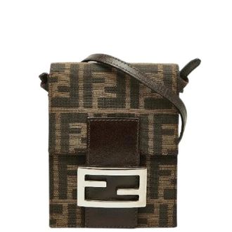 Fendi Pre-owned Zucca Canvas Leather Shoulder Bag - - Pre-owned - Damen - Braun - ONE SIZE