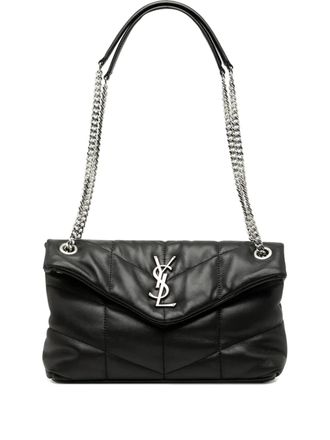 Saint Laurent petit sac port&eacute; &eacute;paule en peau dagneau Loulou Puffer (2019) - Noir