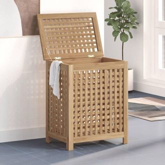 vidaXL Bac &agrave; linge 50x35x60 cm bois de teck massif vidaXL