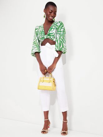 Kate Spade New York Crop-Top Mit Schleife Auf Der Vorderseite Und Palmwedel-Print