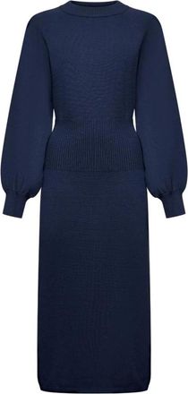 Silvian Heach Femme, Robes, Bleu, Taille: 42 FR Amarat Robe Midi &agrave; Manches Ballon