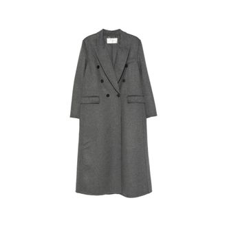 Victoria Beckham Langer Zweireiher aus Wollmischung - - Coats - Damen - Grau - S