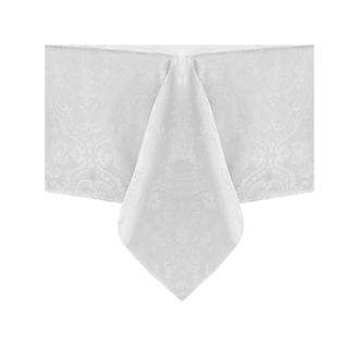 Elrene Caiden Elegance Damast-Tischdecke, Polyester, Weiss/opulenter Garten, 84 x 60 (Rectangular)