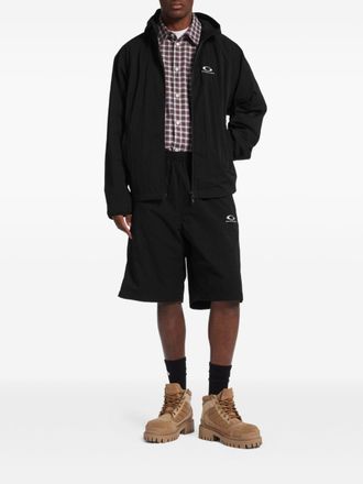 Balenciaga Logo Hooded Jacket - Black