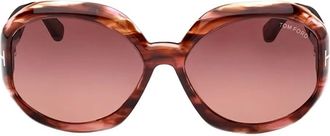Tom Ford Eyewear Sonnenbrille mit geometrischem Gestell - Rot