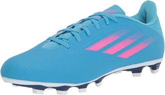 adidas Unisex X Speedflow.4 Flexible Ground Soccer Shoe, Sky Rush/Team Shock Pink/Legacy Indigo, 5 US Men