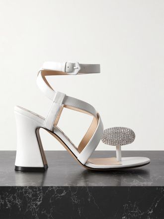 Loewe Sandales En Cuir &Agrave; Cristaux Calle Pebble X Paulas Ibiza - Blanc