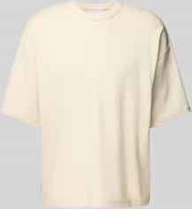 Review Oversized T-Shirt mit geripptem Rundhalsausschnitt