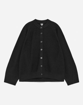 Arket Strickjacke Aus Wollwalk -Schwarz
