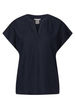 Street One Damen A344598 Bluse Mit Armansatz, Deep Blue, 34 EU
