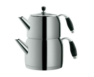 Mulex Teekessel Caydanlik Takimi Teekocher Teekannen Set Silber MX02 1L/2L