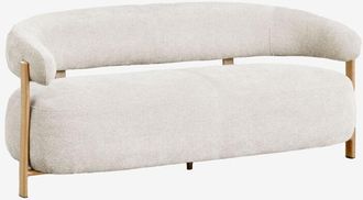 Sklum 2-Sitzer-Sofa aus Chenille-Stoff und Eisen Jolie Braun Naturholz