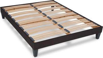 Olympe Literie Olympe - literie Sommier &agrave; lattes en bois KIT15 140x200 cm Coloris Gris anthracite Livr&eacute; en kit