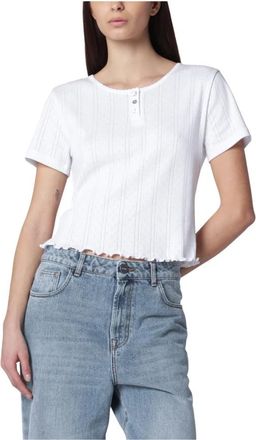 R&oacute;he Femme, Tops, Beige, Taille: 38 FR Pointelle Tee