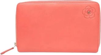 Chanel Pre-owned Camellia Zip Around Organizer - Femme - Pre-owned - Rose - Taille: ONE Size