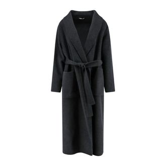 Hev&ograve; G&uuml;rtelmantel - - Coats - Damen - Grau - M