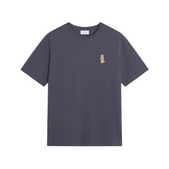 Maison Kitsun&eacute; Homme, Tops, Bleu, Taille: S Dressed Fox T-Shirt